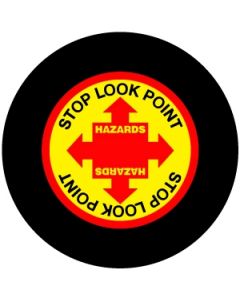 "Hazards Stop Look Point" Warning Symbol | Gobo Projector Safety Sign ...