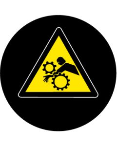 Rotating Gears Hazard Symbol | Gobo Projector Safety Sign | Warehouse ...