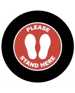 Please Stand Here Sign In Red | Gobo Projector Safety Sign | Warehouse ...